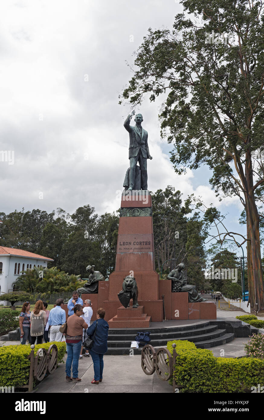 Monument of the former Costa Rican president Leon Cortes Castro, San ...