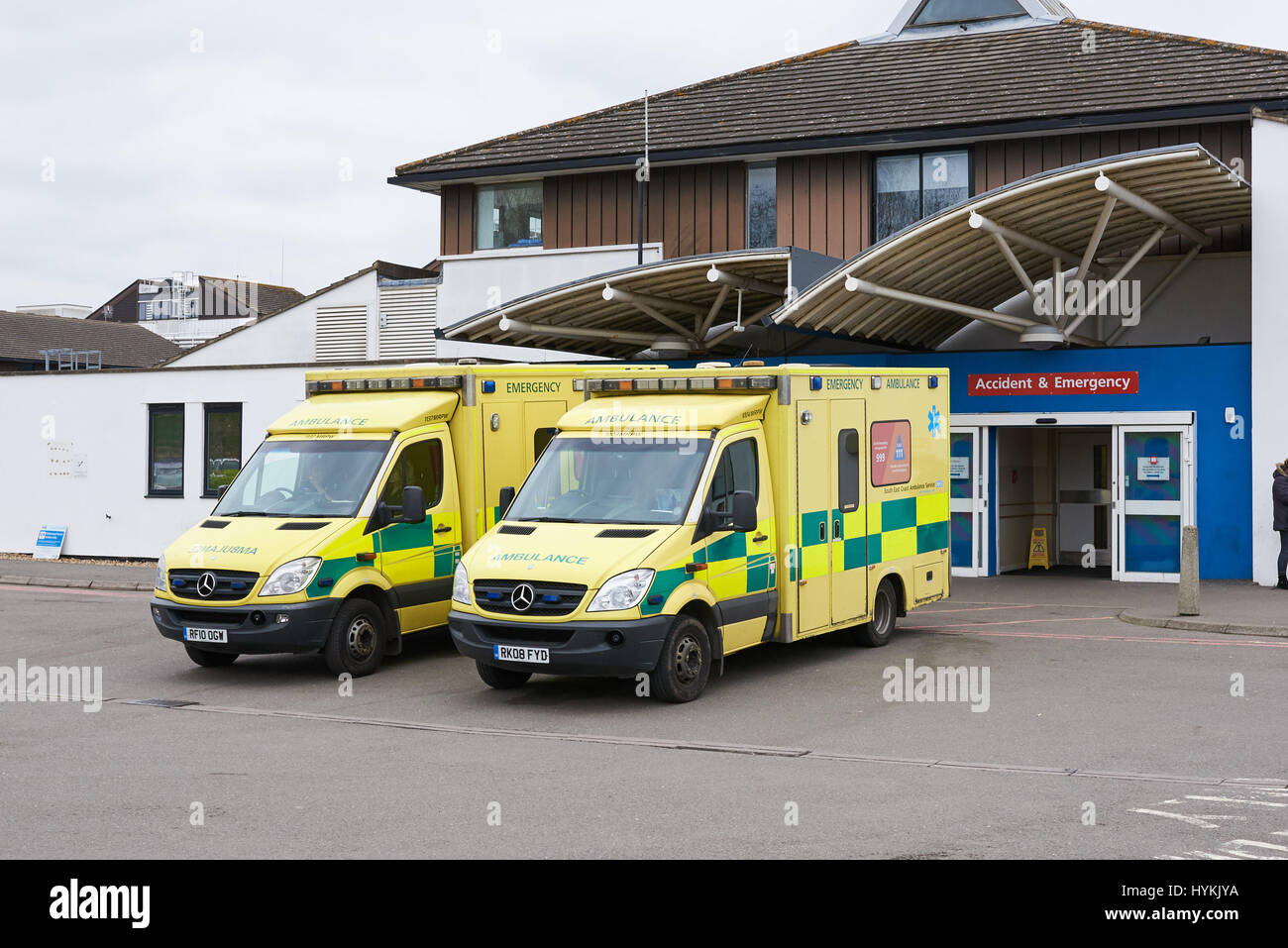 Ambulance outside accident and emergency Stock Photo - Alamy