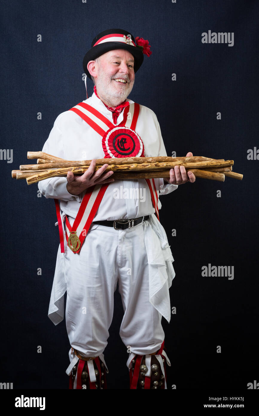 SURREY, UK: A Morris Man in traditional costume. A CELEBRATION of ...