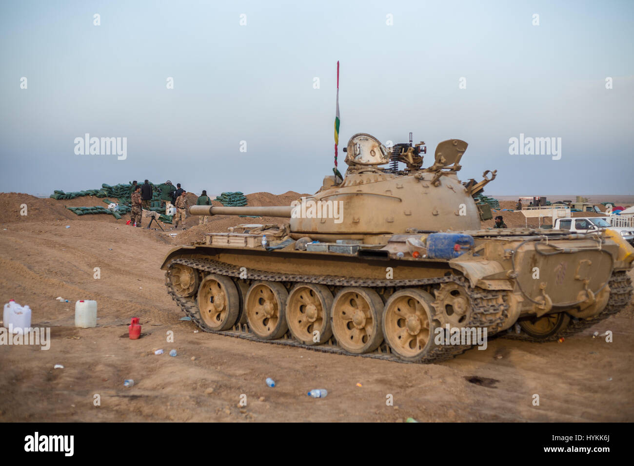MOSUL, IRAQ: A T-55 tank is facing in the general direction of Mosul ...
