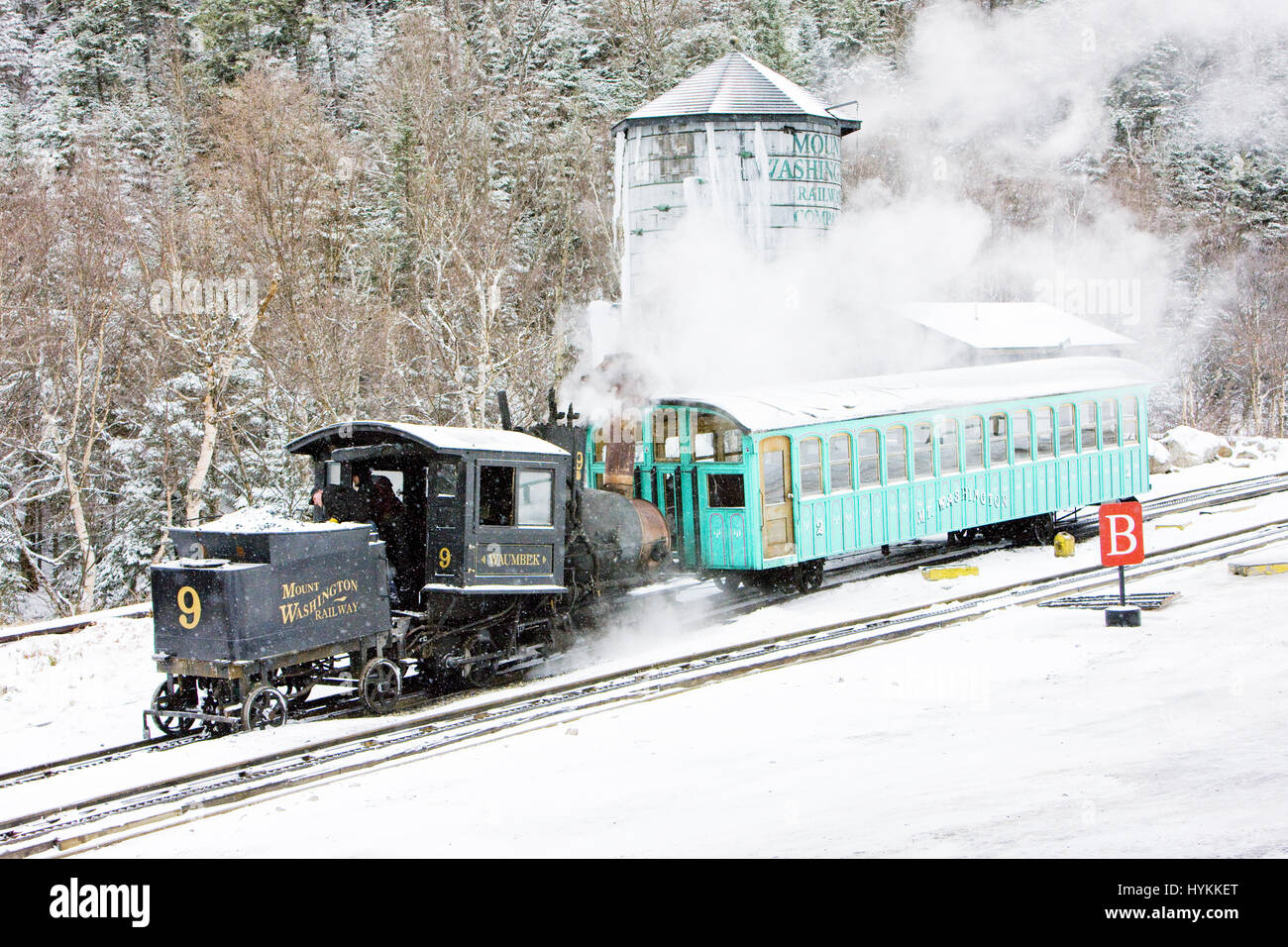 Mount Washington Cog Railway, Bretton Woods, New Hampshire, USA Stock Photo - Alamy