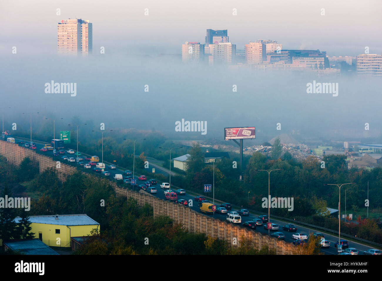 city in fog, Prague, Czech Republic Stock Photo - Alamy