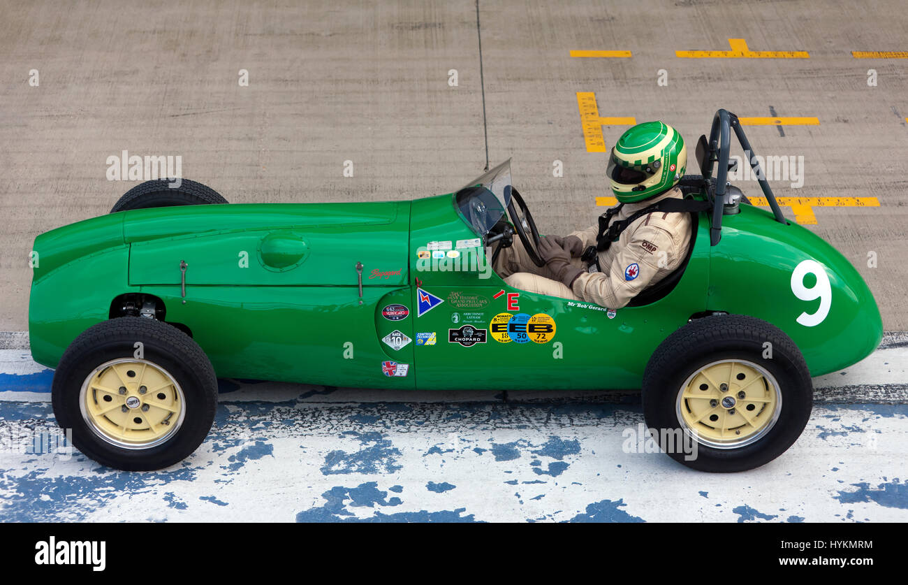 A Cooper T23 Bristol Racing car, formerly owned by Bob Gerrard, exiting ...