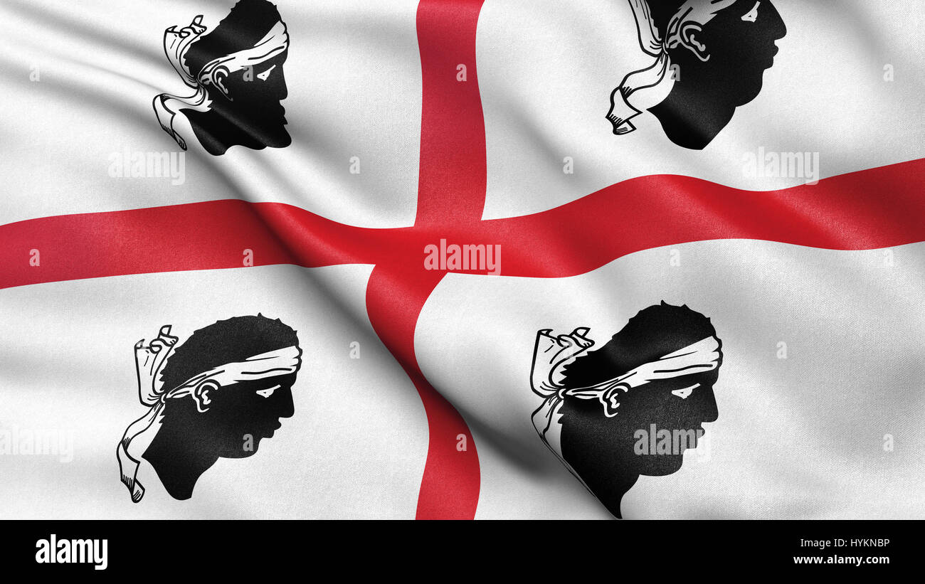 Flag of Sardinia waving in the wind Stock Photo - Alamy