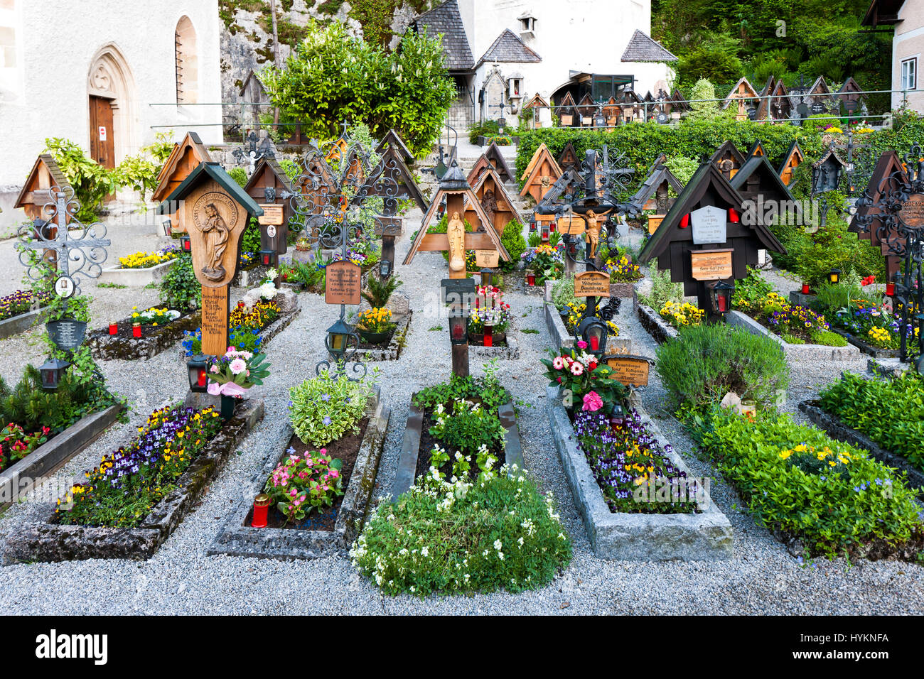 graveyard in Hallstatt, Upper Austria, Austria Stock Photo - Alamy