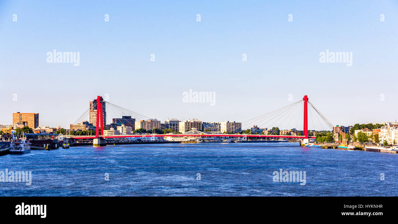 Willemsbrug red modern suspension bridge hi-res stock photography and ...