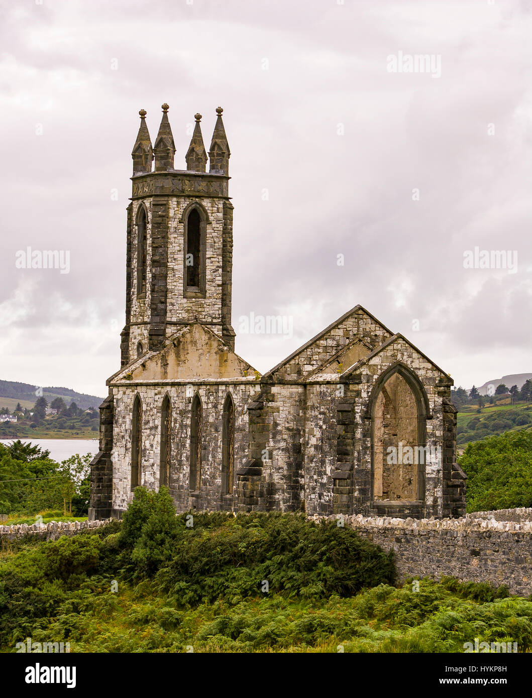 DONEGAL, IRELAND - Ruins of Dunlewey Church, in the Poison Glen Stock ...