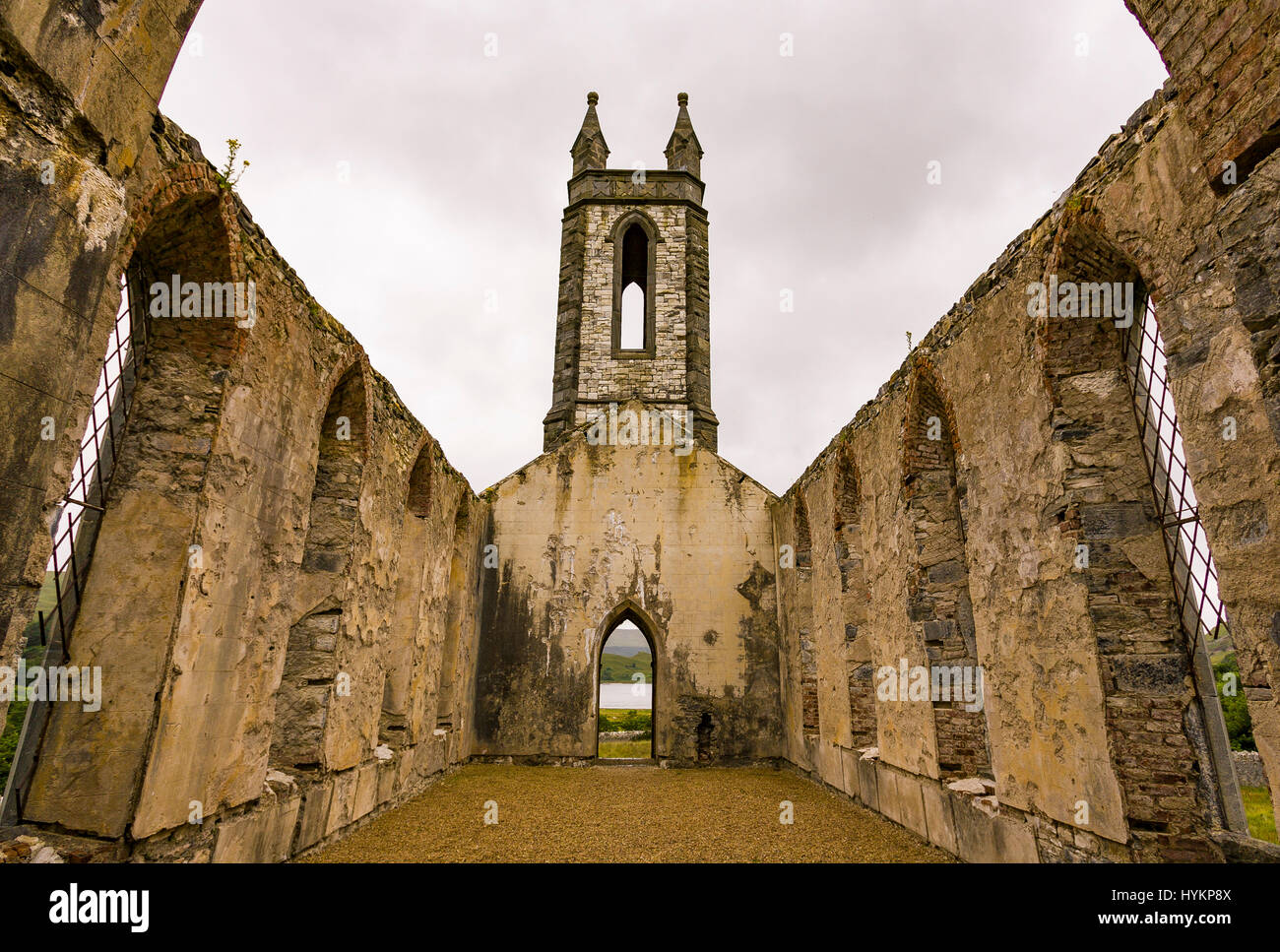 DONEGAL, IRELAND - Ruins of Dunlewey Church, in the Poison Glen Stock ...