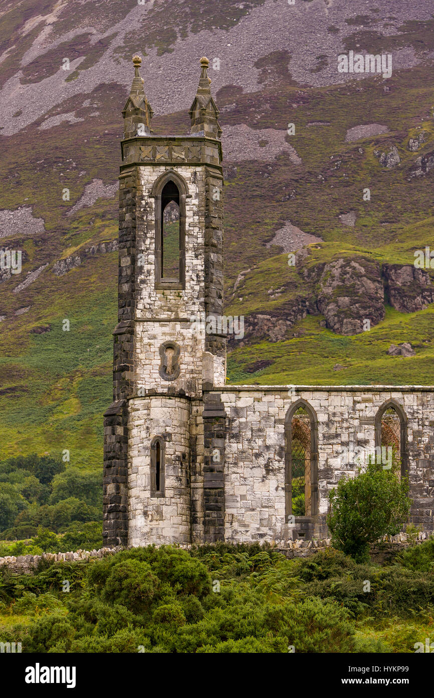 DONEGAL, IRELAND - Ruins of Dunlewey Church, in the Poison Glen Stock ...
