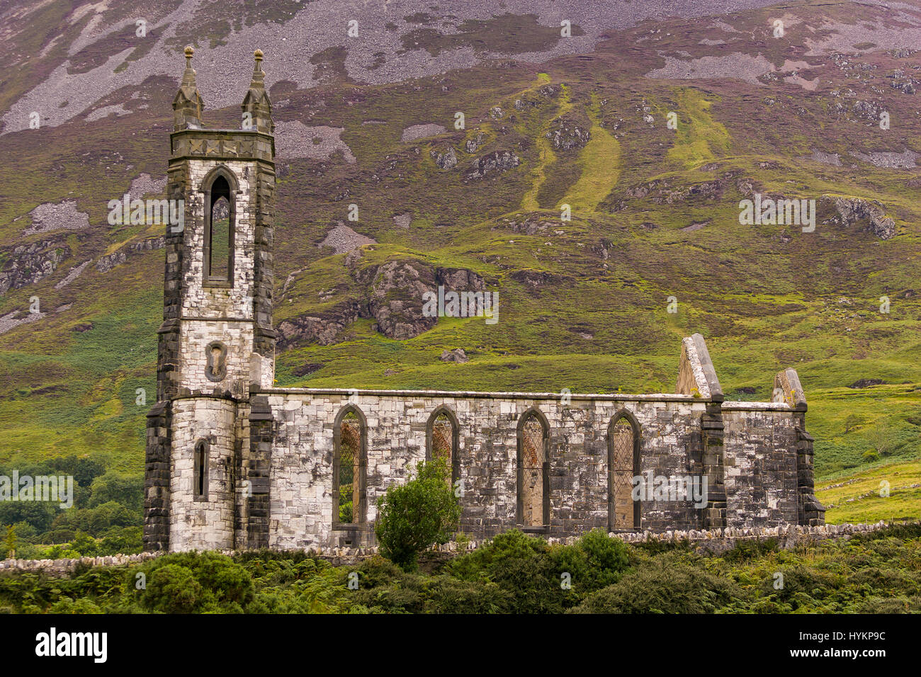 DONEGAL, IRELAND - Ruins of Dunlewey Church, in the Poison Glen Stock ...