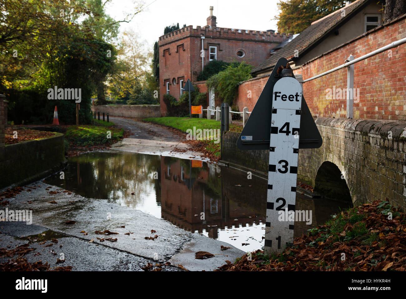 Ford crossing a road in the village of Grundisburgh, Suffolk, UK Stock ...