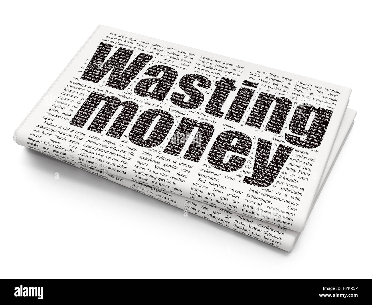Money concept: Wasting Money on Newspaper background Stock Photo - Alamy