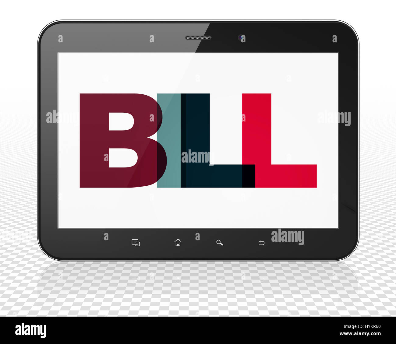 Currency concept: Tablet Pc Computer with Bill on display Stock Photo ...