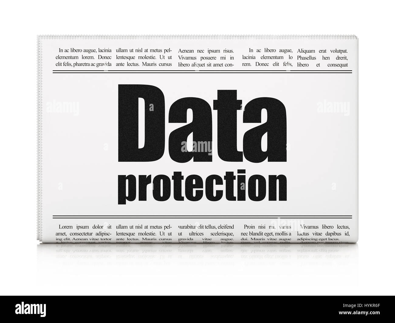 Safety concept: newspaper headline Data Protection Stock Photo - Alamy