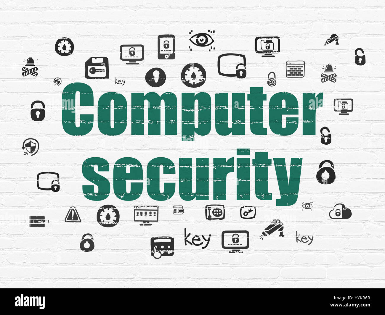 Safety concept: Computer Security on wall background Stock Photo - Alamy
