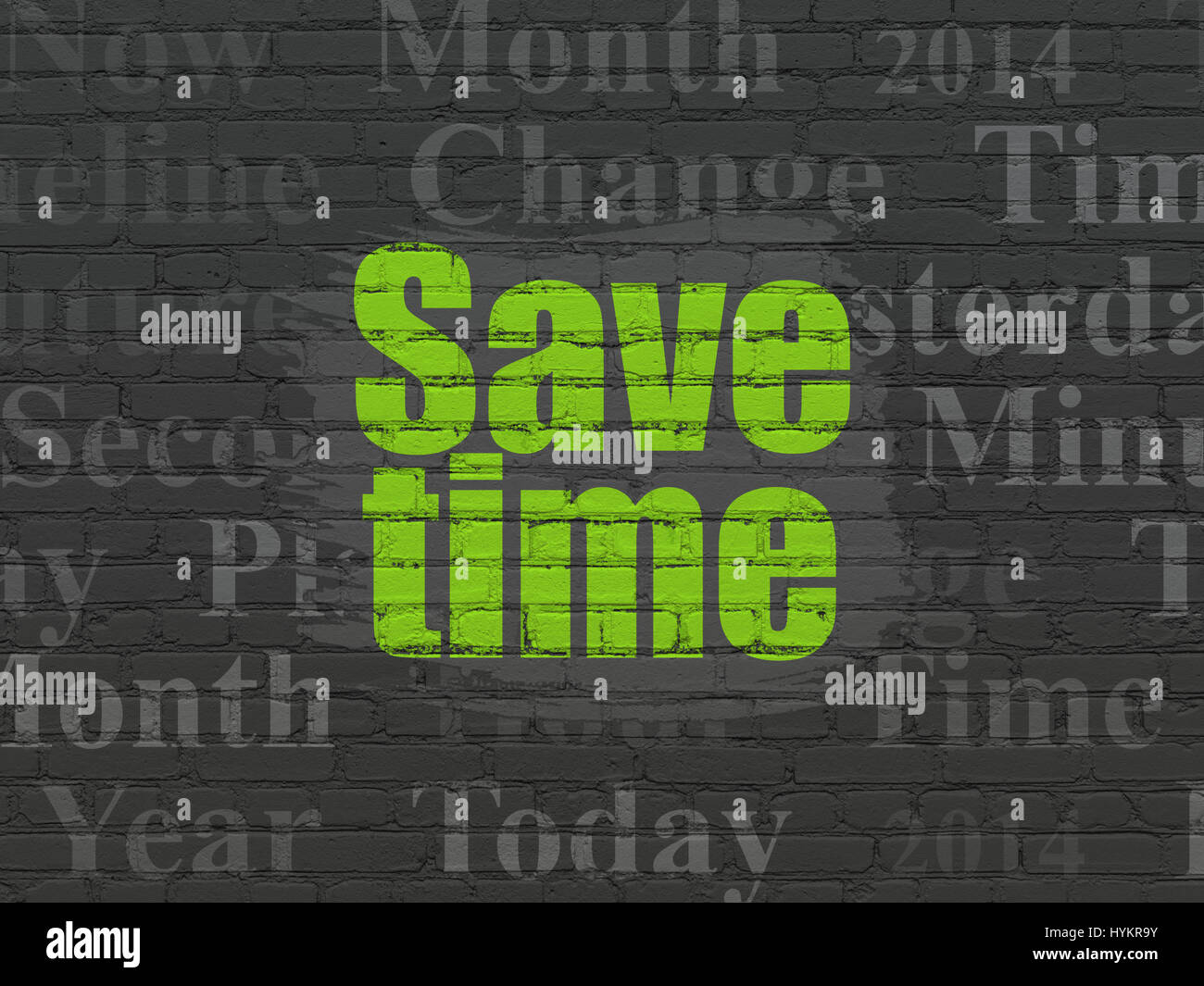 Timeline concept: Save Time on wall background Stock Photo - Alamy