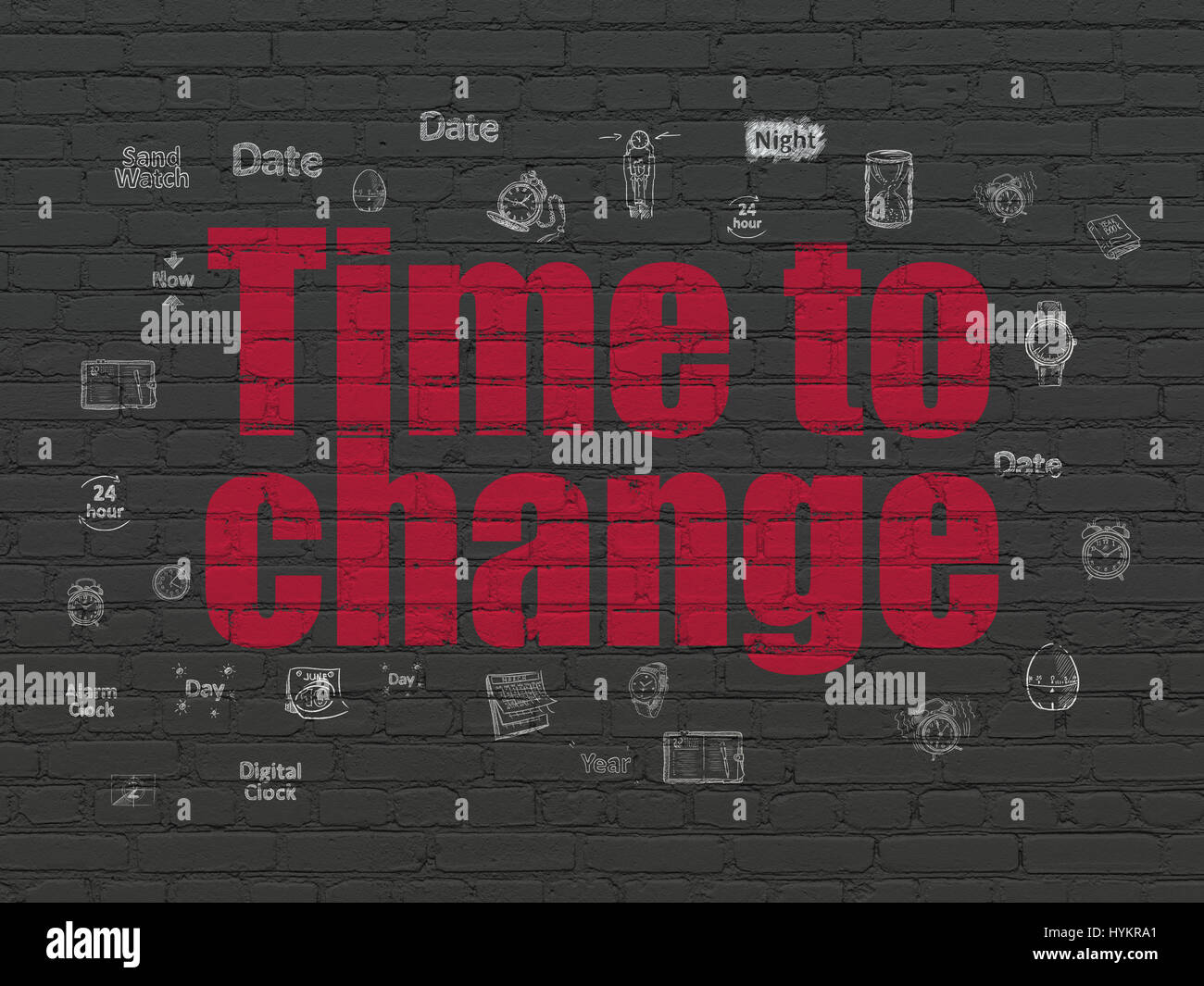 Timeline concept: Time to Change on wall background Stock Photo - Alamy