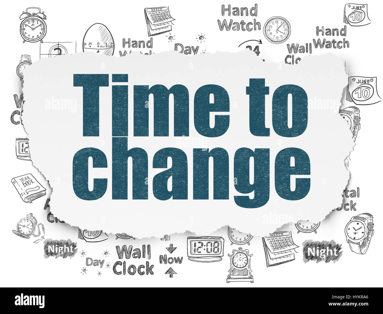 Timeline concept: Time to Change on Torn Paper background Stock Photo ...