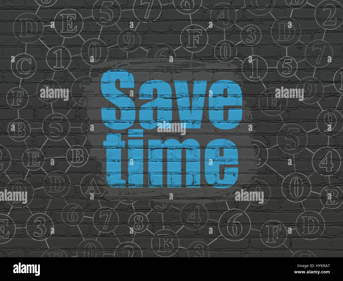 Timeline concept: Save Time on wall background Stock Photo - Alamy