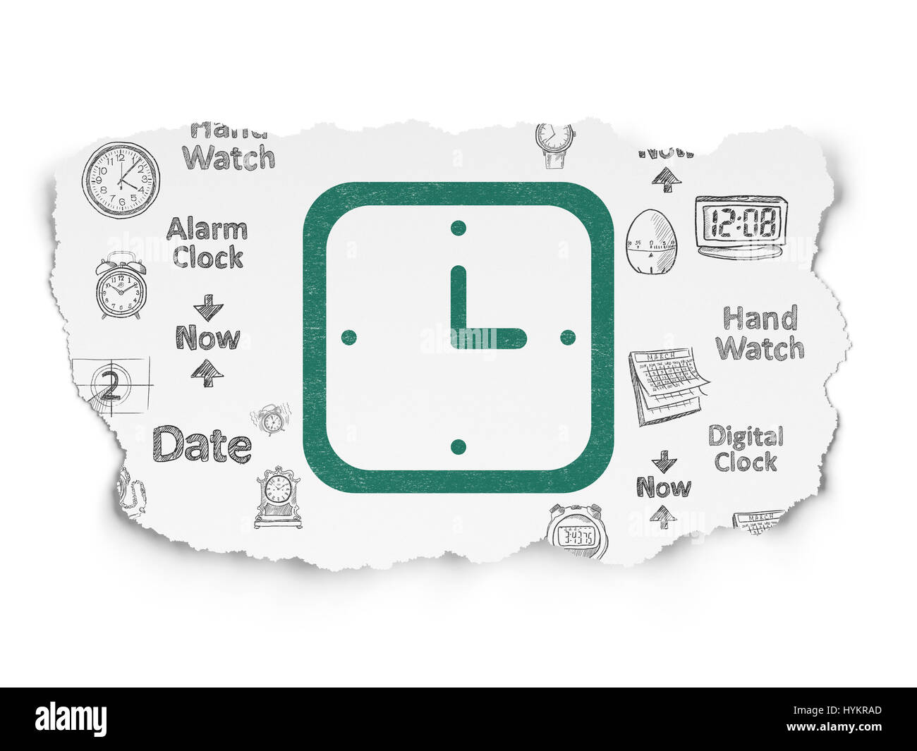 Timeline concept: Watch on Torn Paper background Stock Photo - Alamy