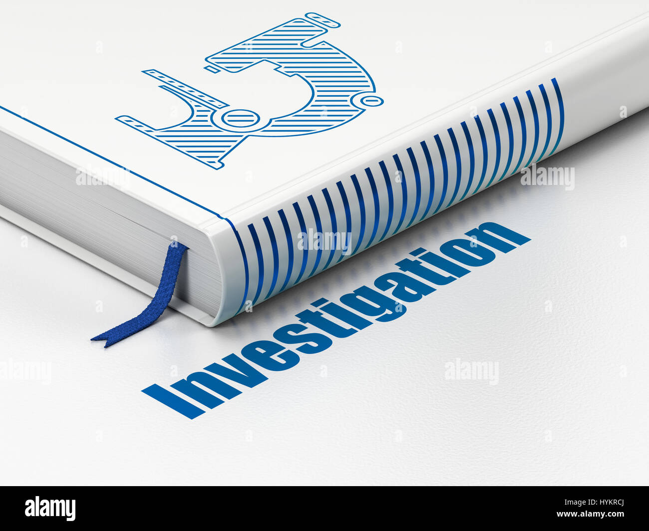 Science concept: book Microscope, Investigation on white background ...