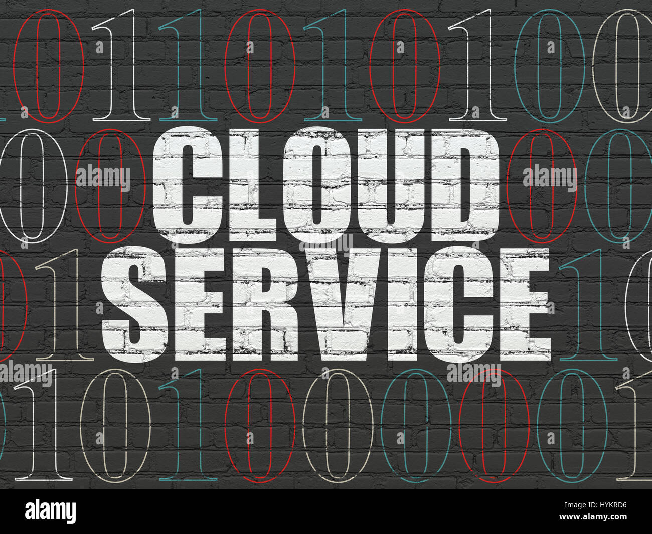 Cloud technology concept: Cloud Service on wall background Stock Photo ...