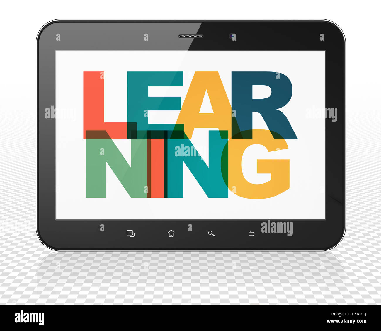 Learning concept: Tablet Pc Computer with Learning on display Stock ...