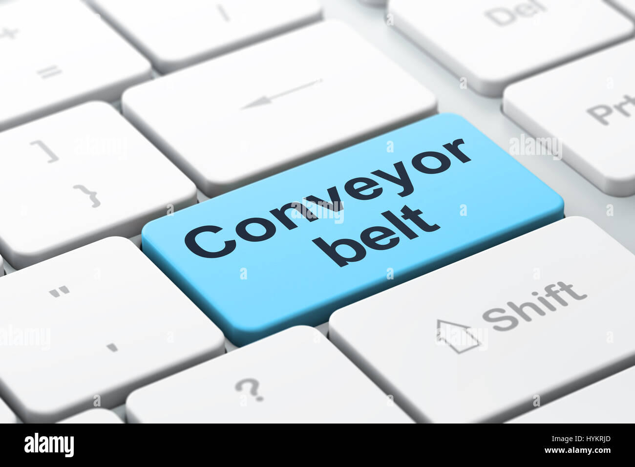 Industry concept: Conveyor Belt on computer keyboard background Stock ...