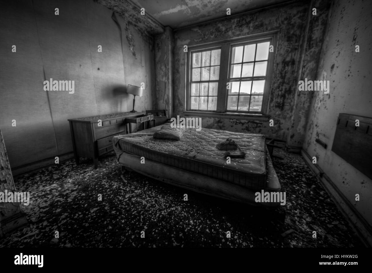 BIRMINGHAM, ALABAMA, USA: One of many rotting rooms in the hotel that ...