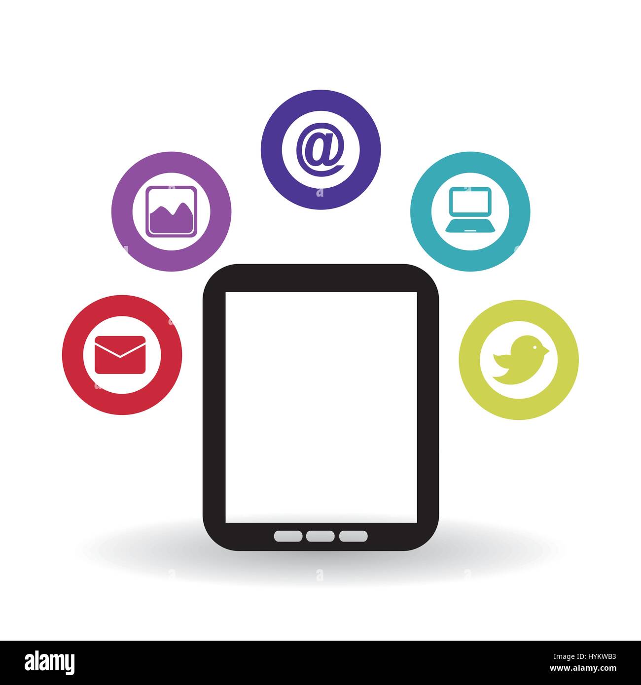 Social media concept with tablet icon design, vector illustration 10 ...