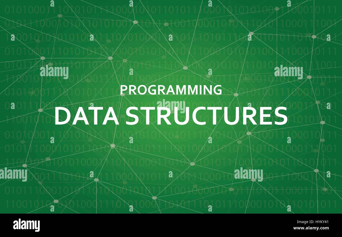 Programming Data Structures White Text Illustration With Green Constellation Map As Background