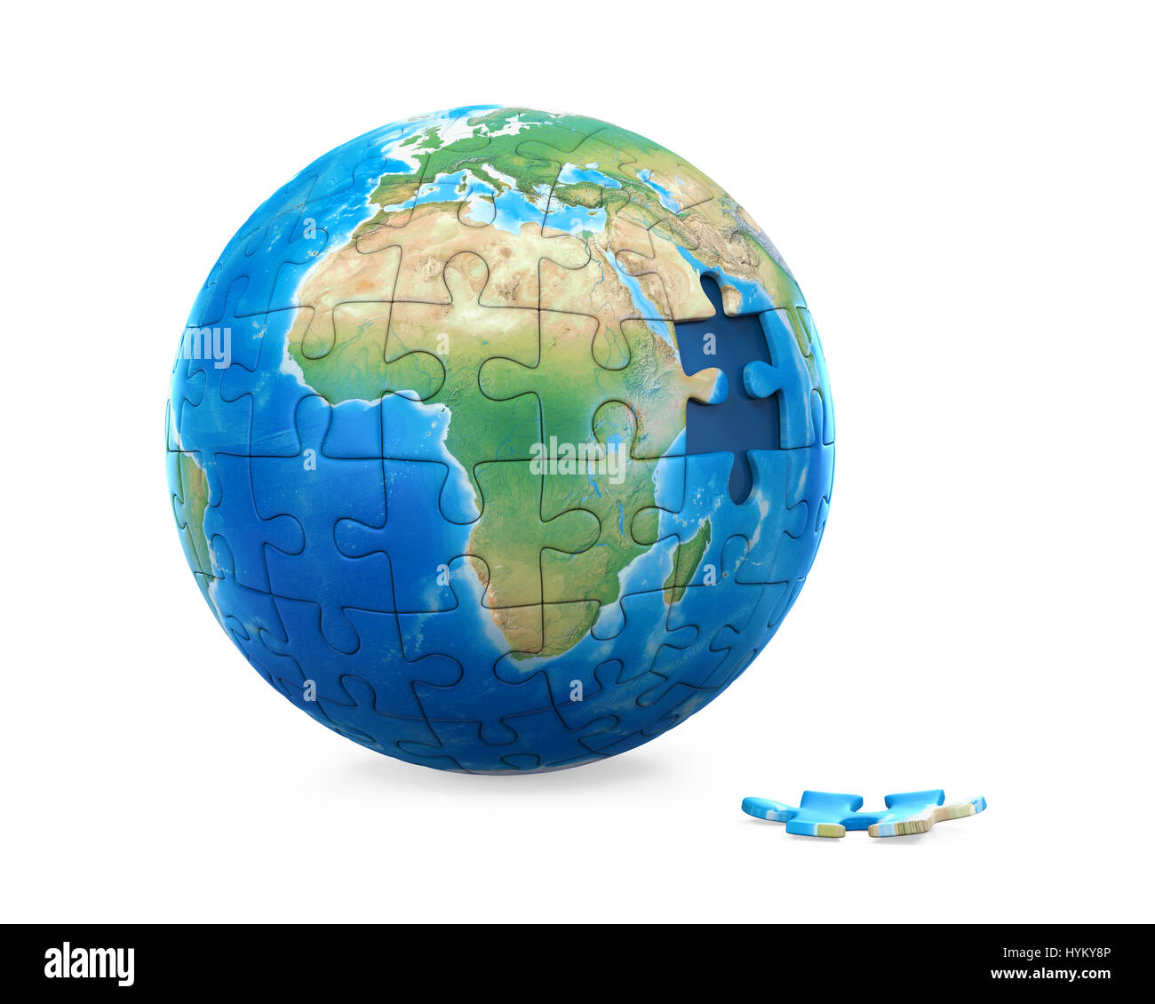 Globe puzzle Cut Out Stock Images & Pictures - Alamy