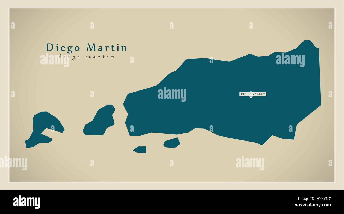 Modern Map - Diego Martin TT Stock Vector Image & Art - Alamy