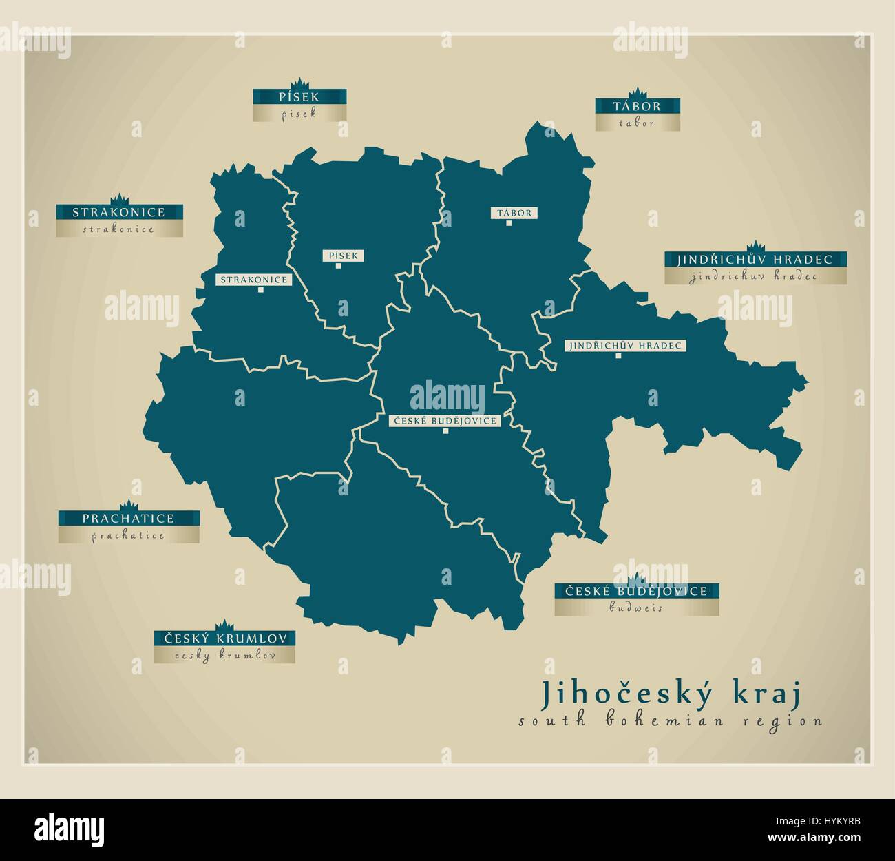 Modern Map - Jihocesky kraj CZ Stock Vector Image & Art - Alamy