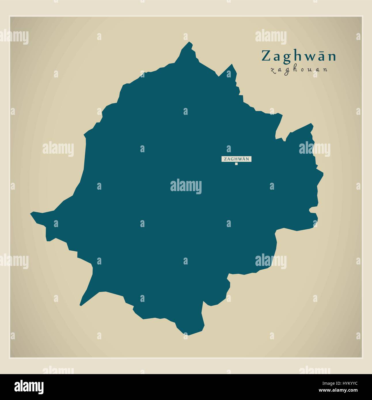 Modern Map - Zaghwan TN Stock Vector Image & Art - Alamy