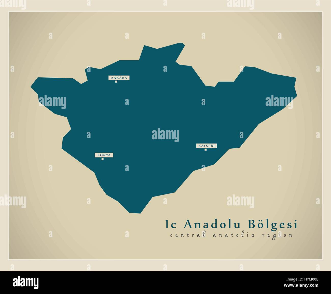 Modern Map - Ic Anadolu TR Stock Vector Image & Art - Alamy