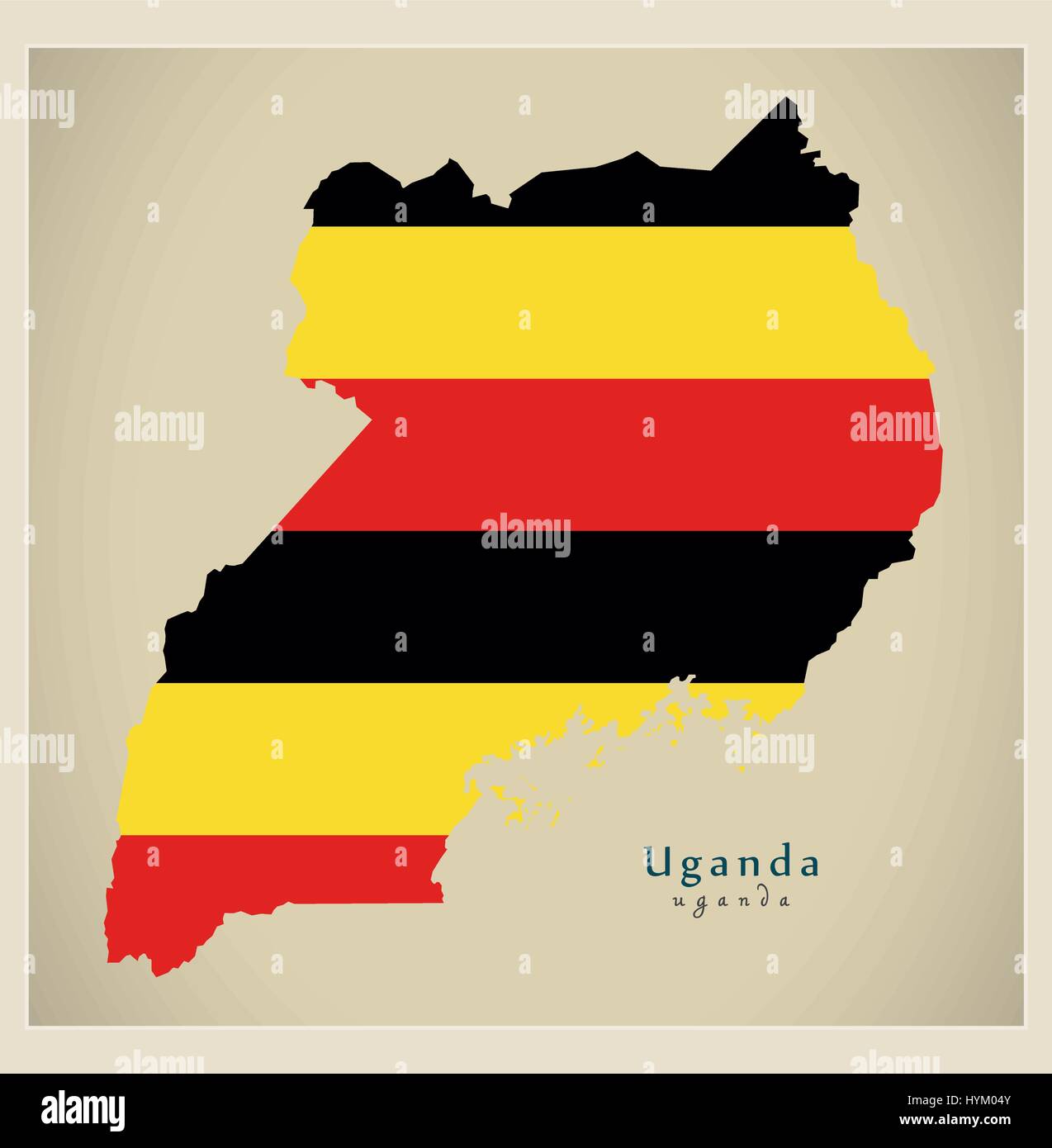 Modern Map - Uganda flag colored UG Stock Vector Image & Art - Alamy