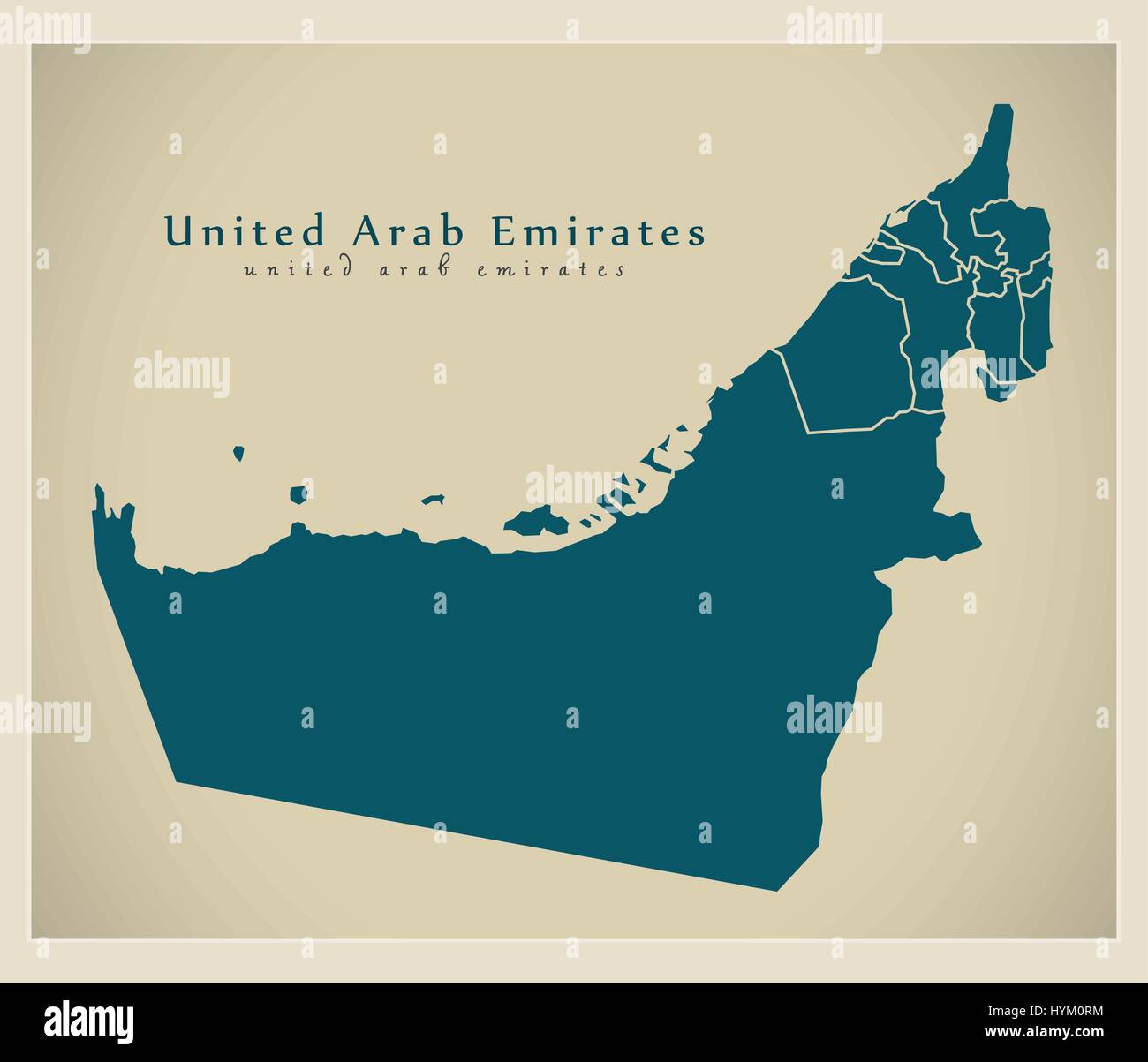 Modern Map - United Arab Emirates with emirates AE Stock Vector Image ...