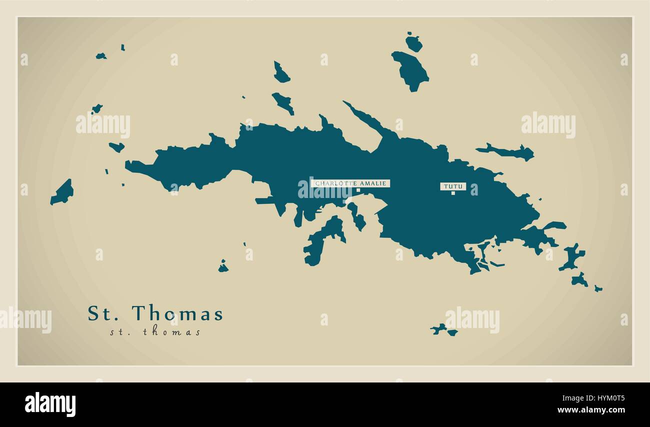 St thomas map hi-res stock photography and images - Alamy