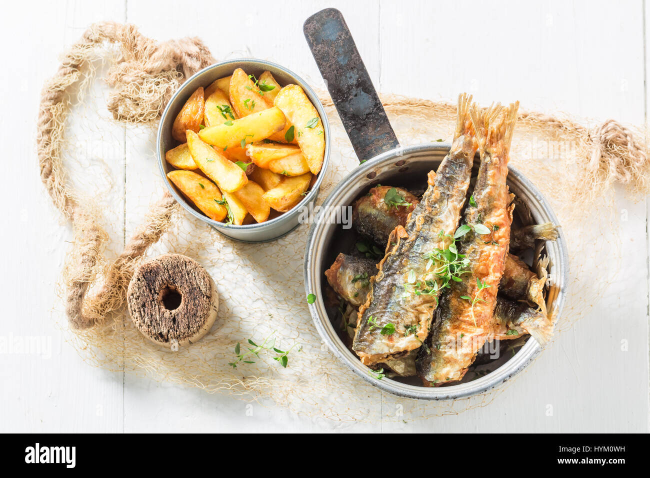 Homemade roasted herring fish with herbs and salt Stock Photo - Alamy