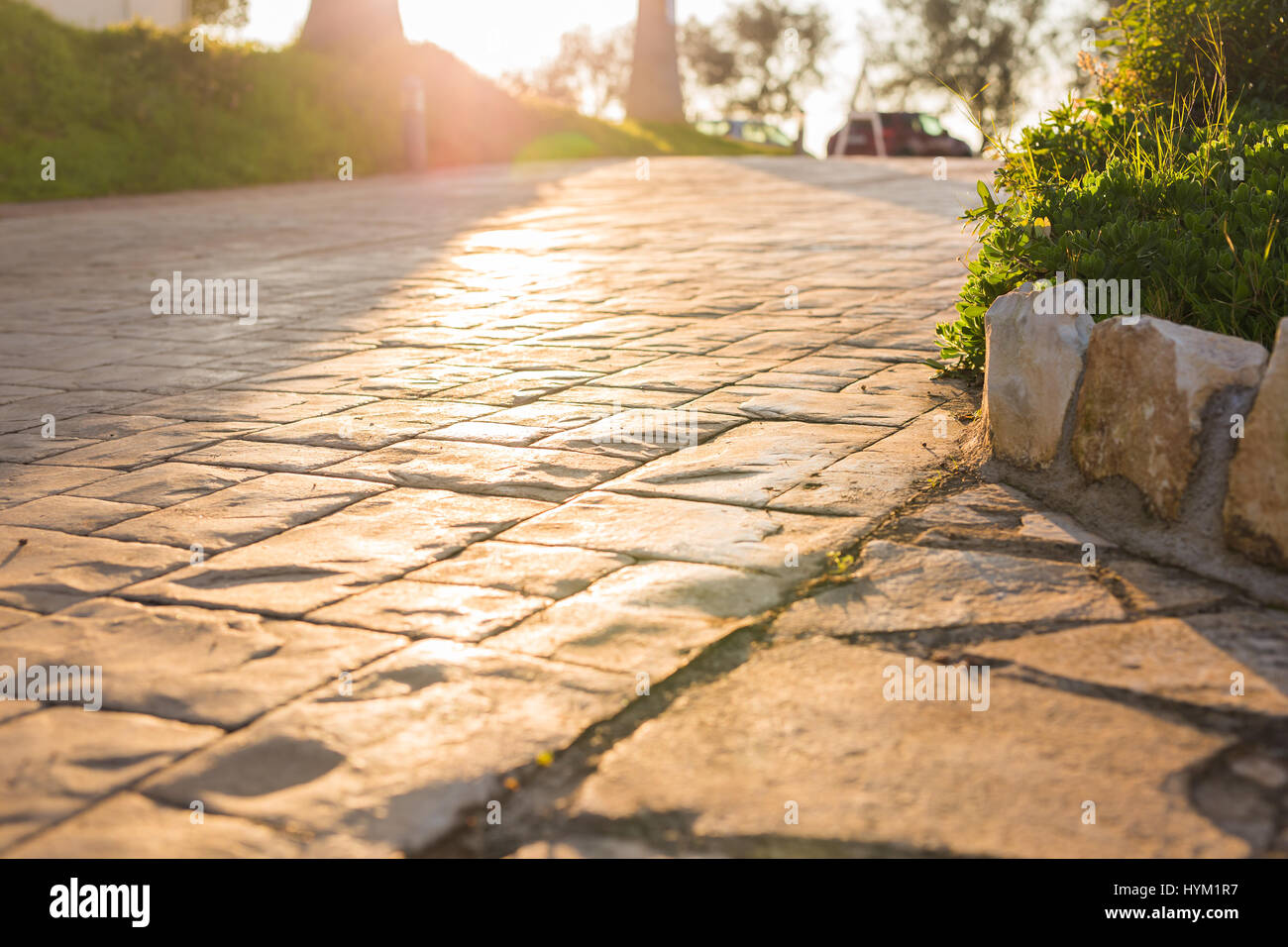 Stone road texture Stock Photo - Alamy