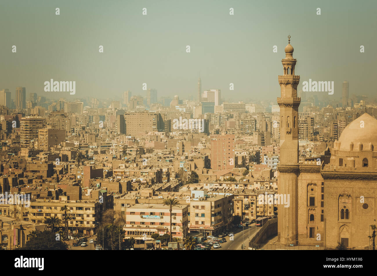 old buildings with view of mosque at cairo , egypt Stock Photo - Alamy