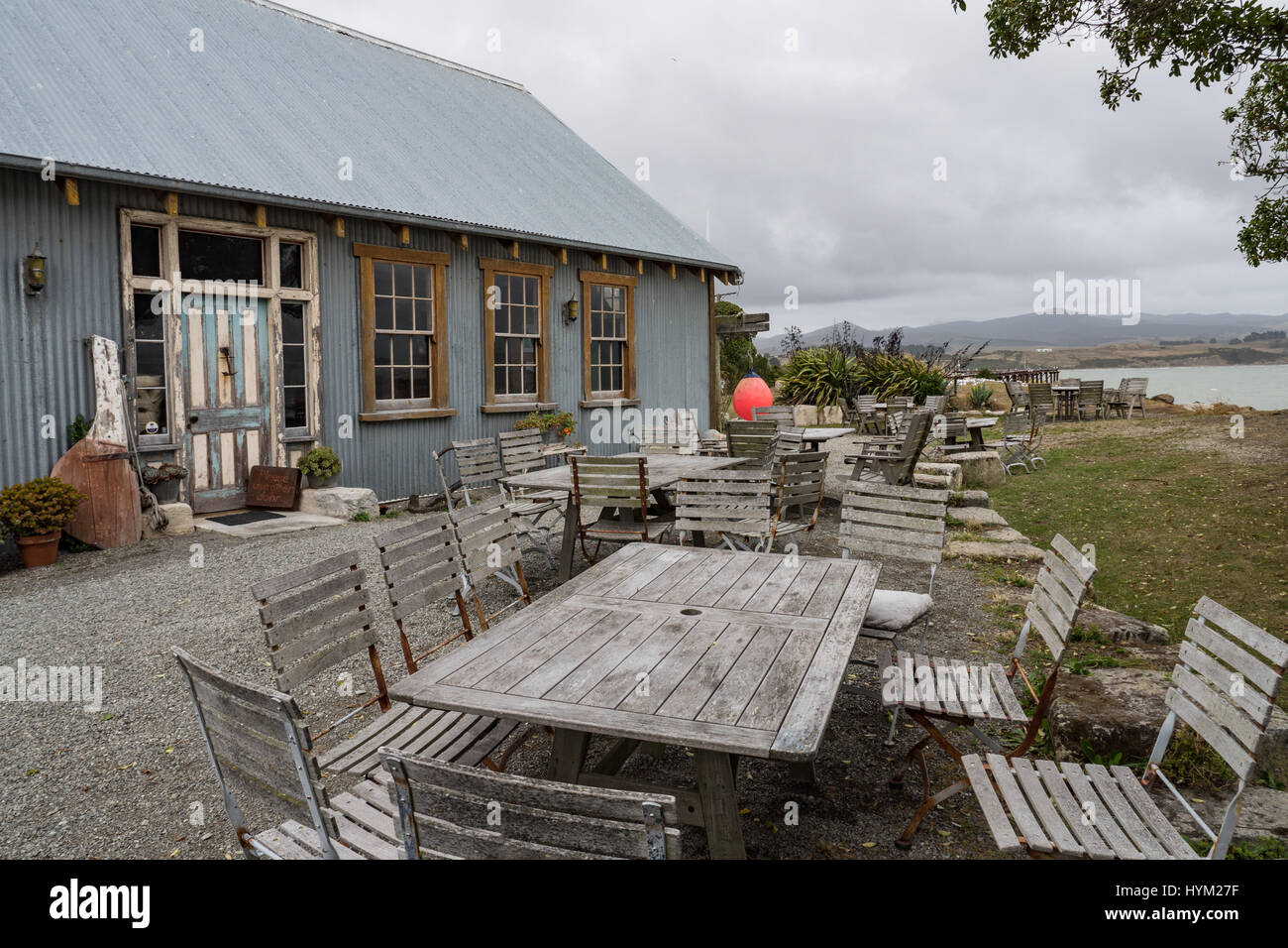 Fleurs Place restaurant in Moeraki, South Island, New Zealand Stock ...