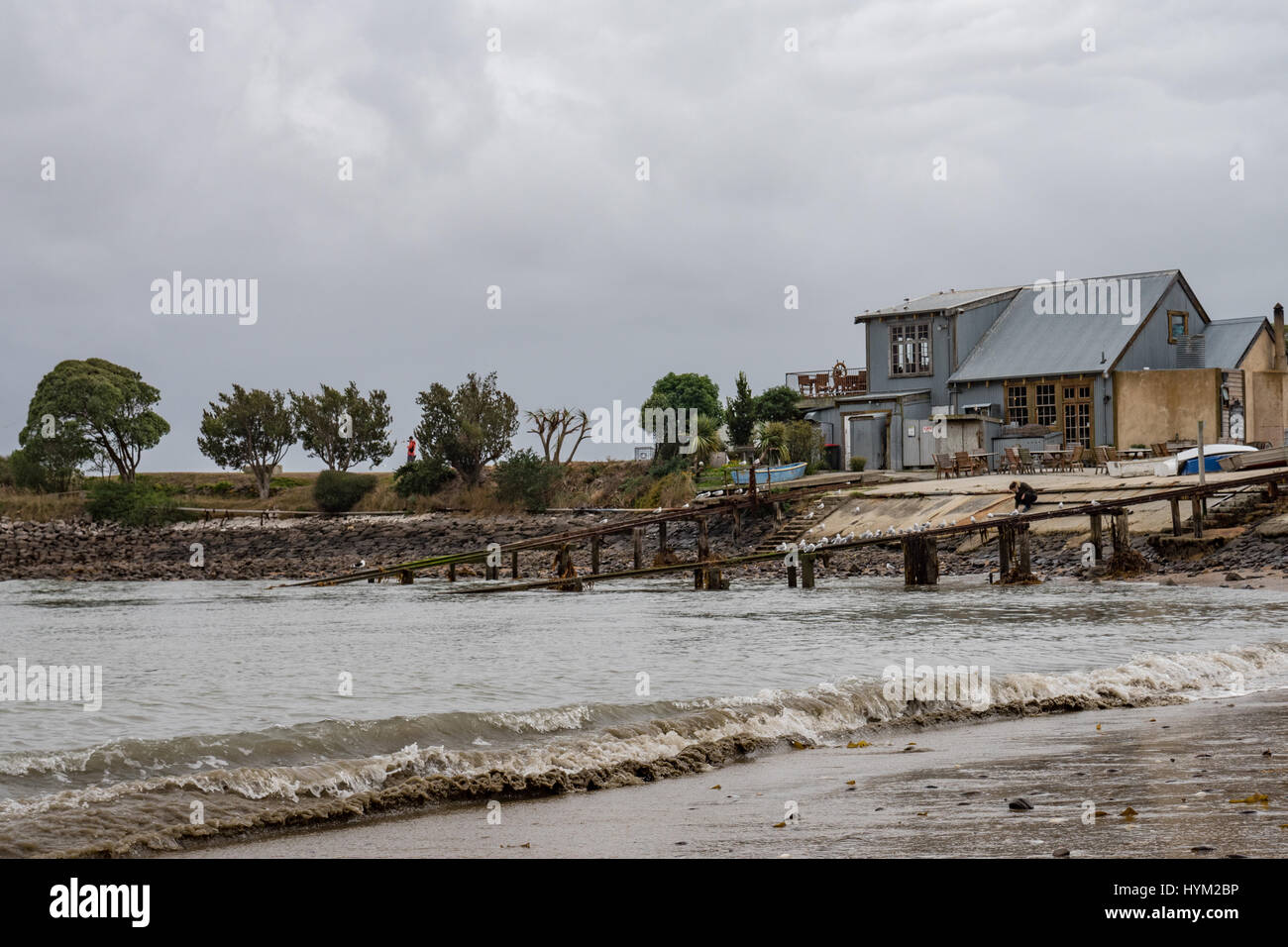 Fleurs Place restaurant in Moeraki, South Island, New Zealand Stock ...