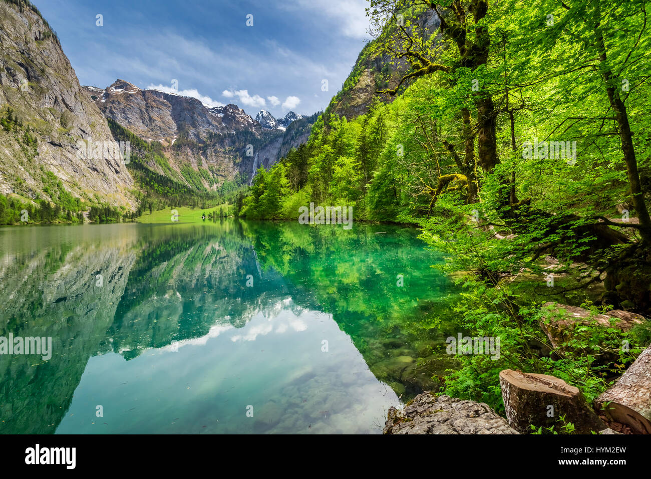 Stunning Obersee lake in Alps in spring, Germany, Europe Stock Photo ...