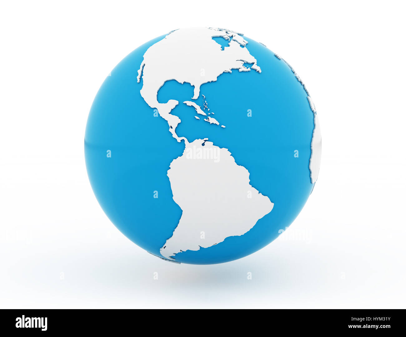 Blue globe United states isolated on white background Stock Photo - Alamy