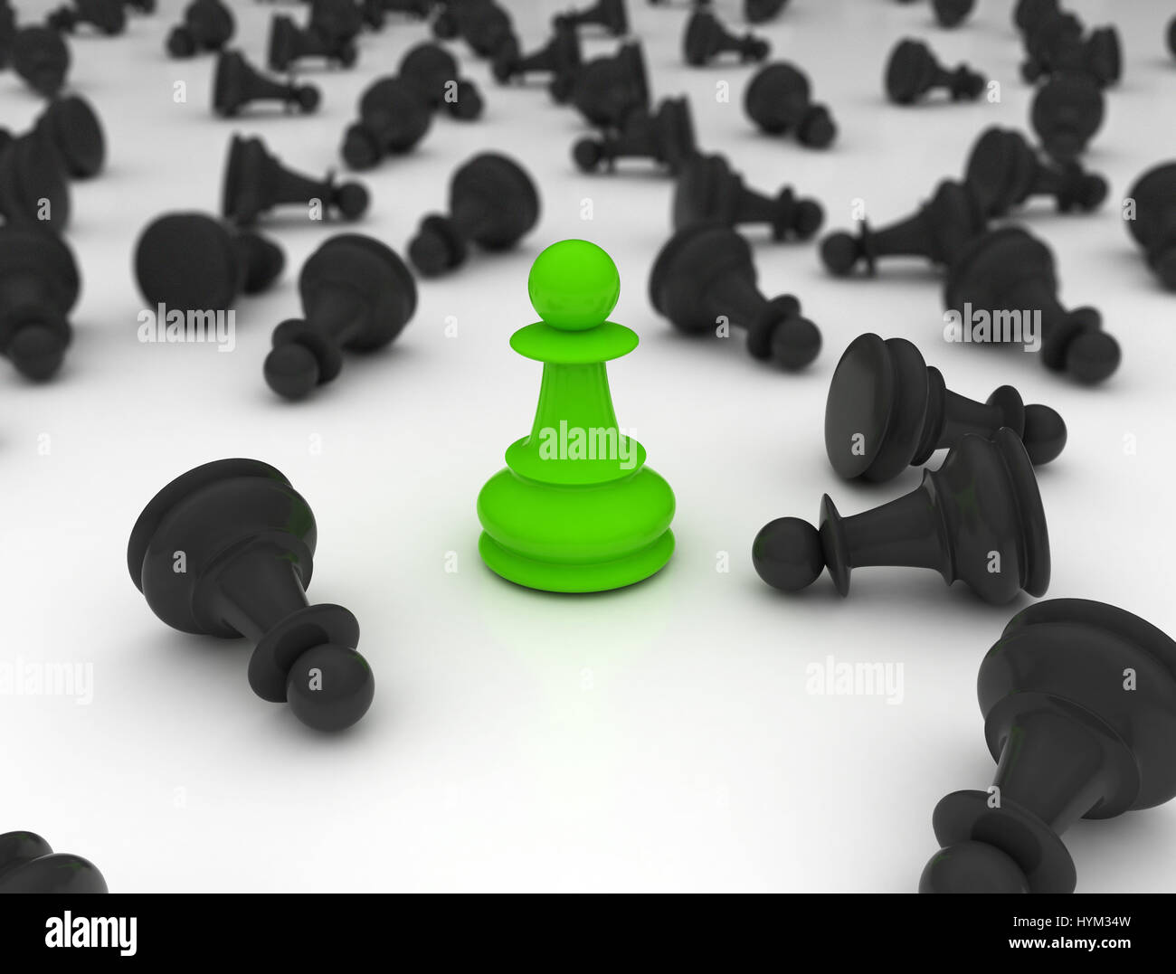 Chess pawn green last one standing. Business strategy and concepts ...