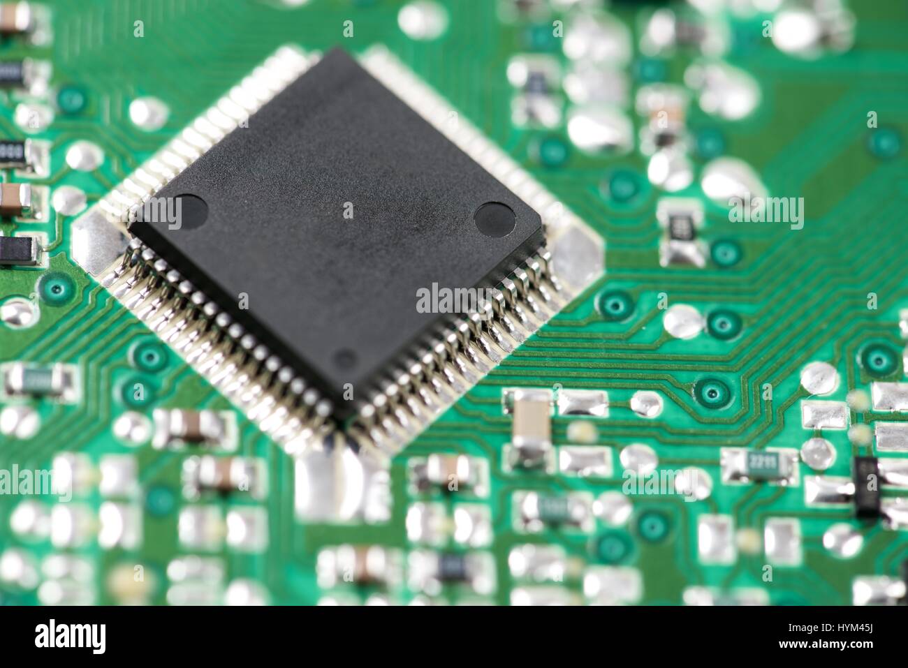 Chip close up on a integrated circuit Stock Photo - Alamy