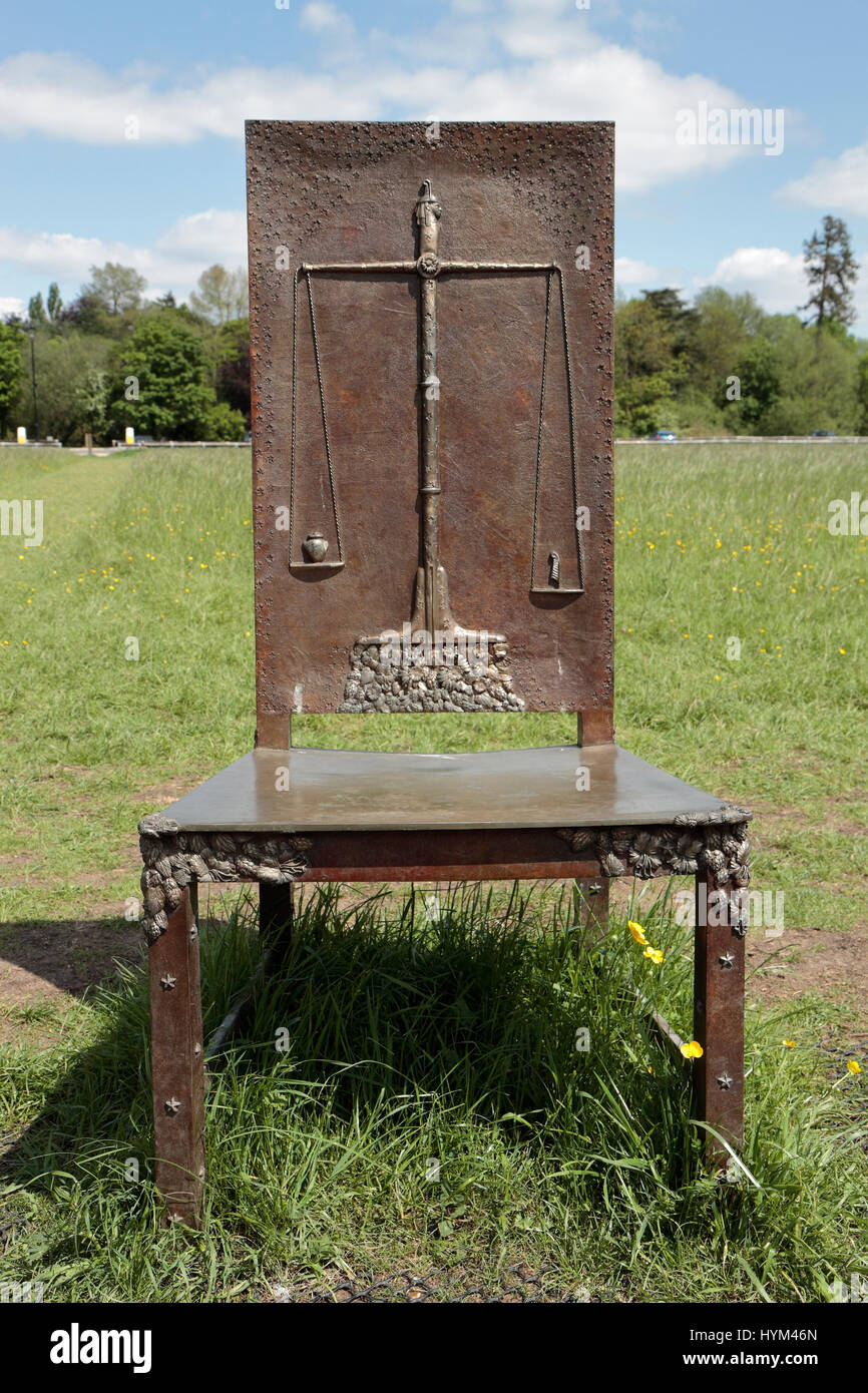 Chair with Ma’at Ancient Egyptian style scales, part of "The Jurors ...