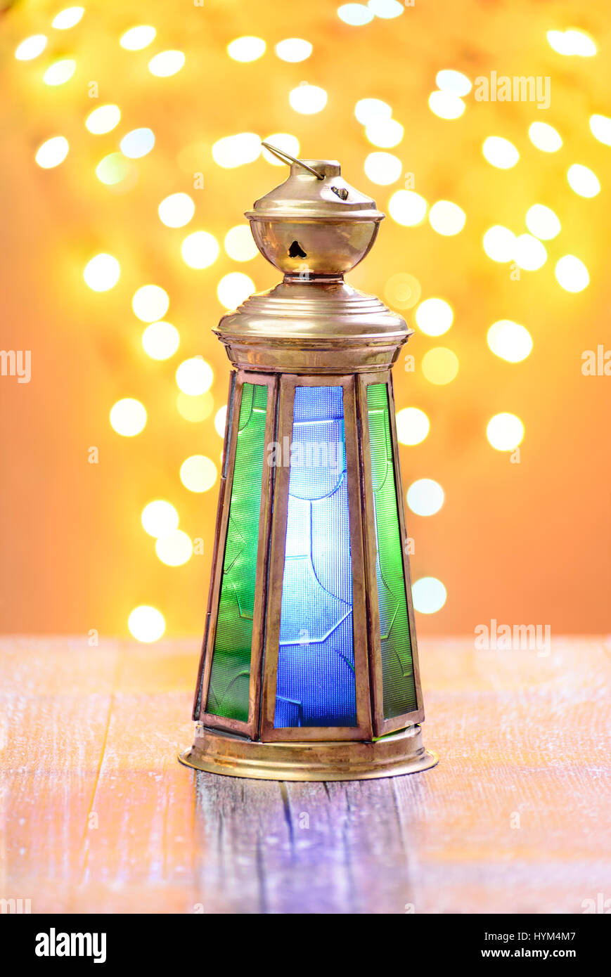 A Traditional Ramadan Lantern Over Defocused Lights Stock Photo - Alamy